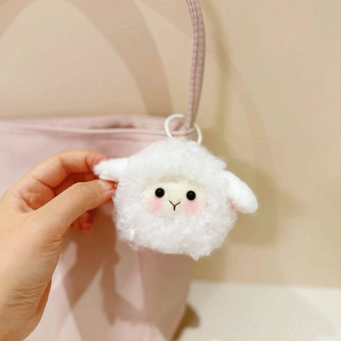 Cute Lamb Keychain, Plush Goat Keychain, Handmade Plush Toy, Gift for ...