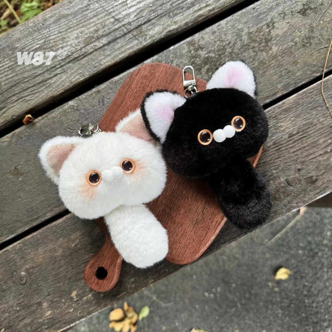 Handmade Plush Cat Keychain Bagcharm, Charm and Cat Plush Bag Charm ...