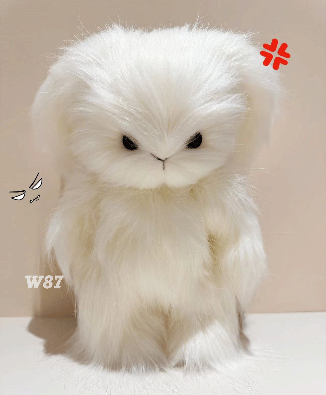 Handmade Plush Rabbit Toy, Stuffed Mood Bunny Plush Toys, Angry Rabbit ...