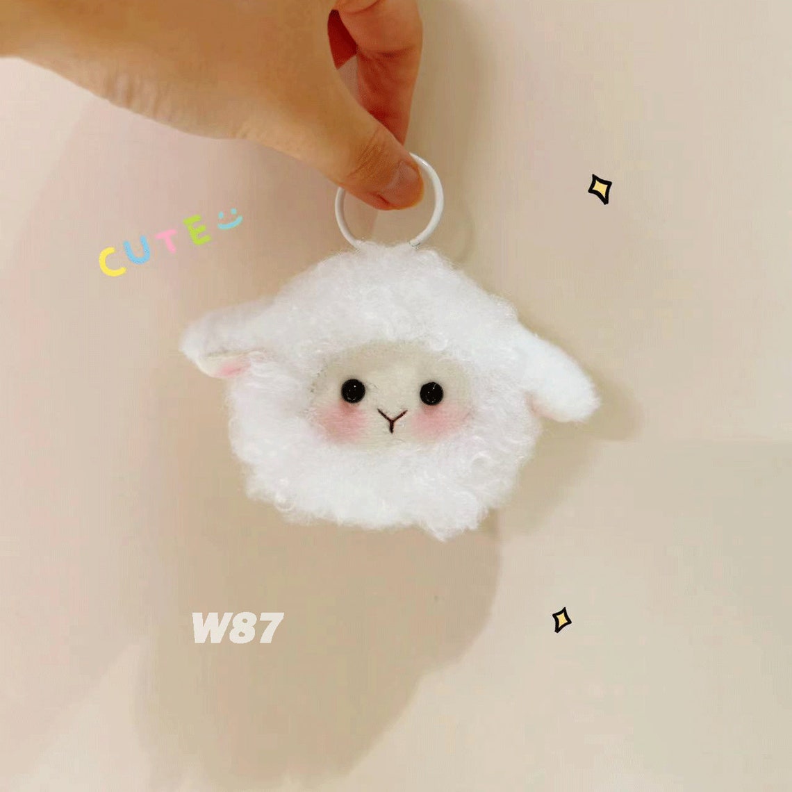 Cute Lamb Keychain, Plush Goat Keychain, Handmade Plush Toy, Gift for ...