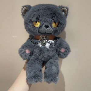 Handmade Cute Grey Cat Plush Doll Kawaii Kitty Plush Toys - Etsy