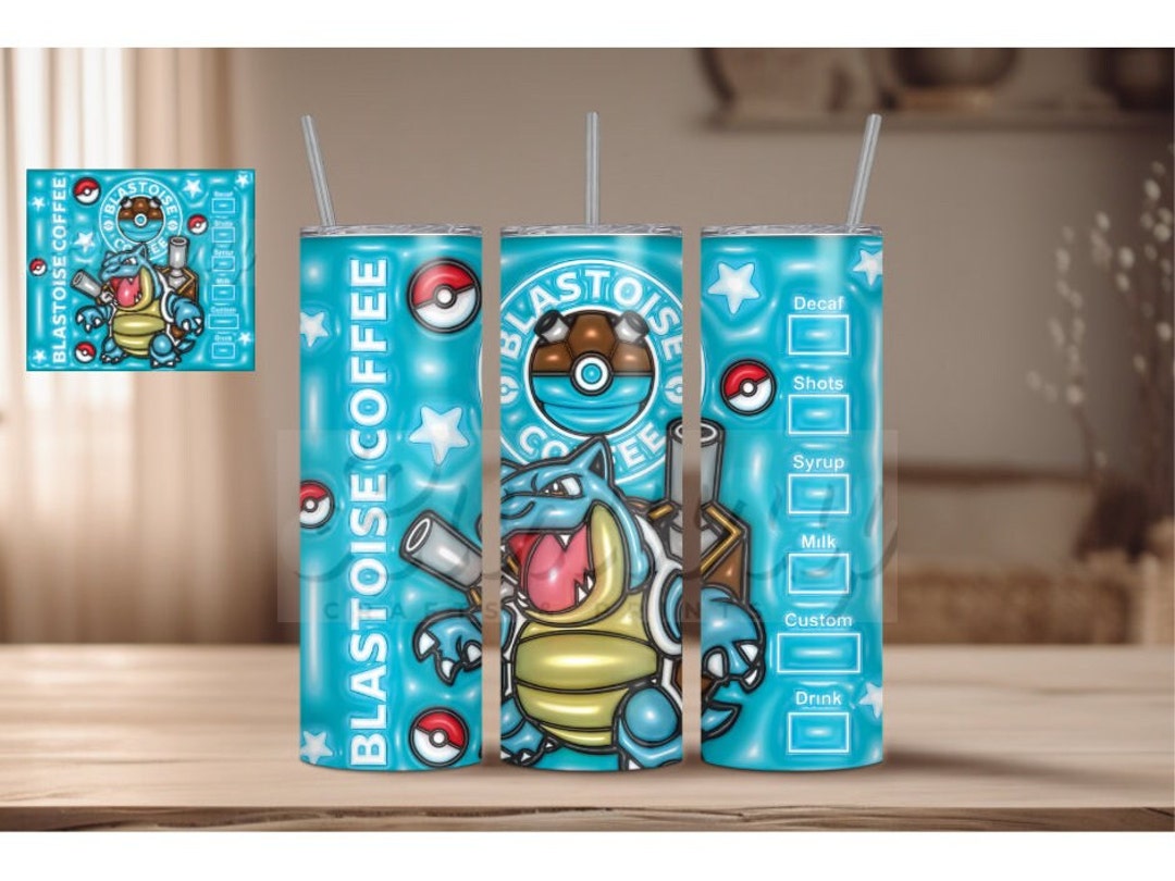 20oz Blastoise 3D Puff STRAIGHT Vinyl Tumbler Wrap - Etsy