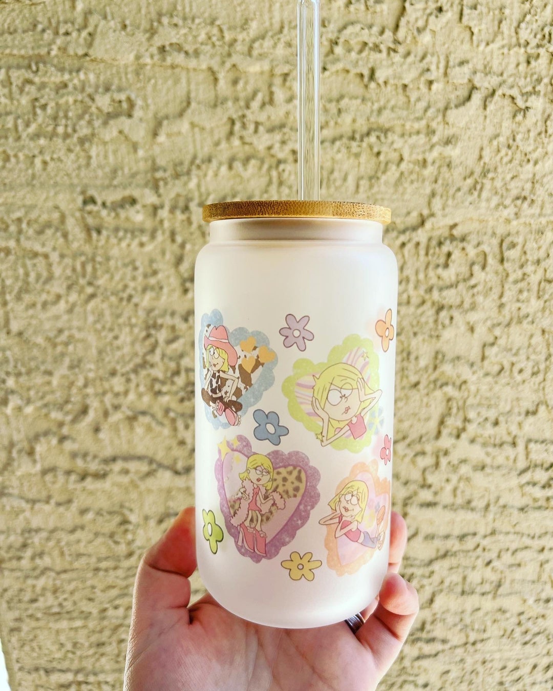 Lizzie Glass Can Cup 18 Oz - Etsy