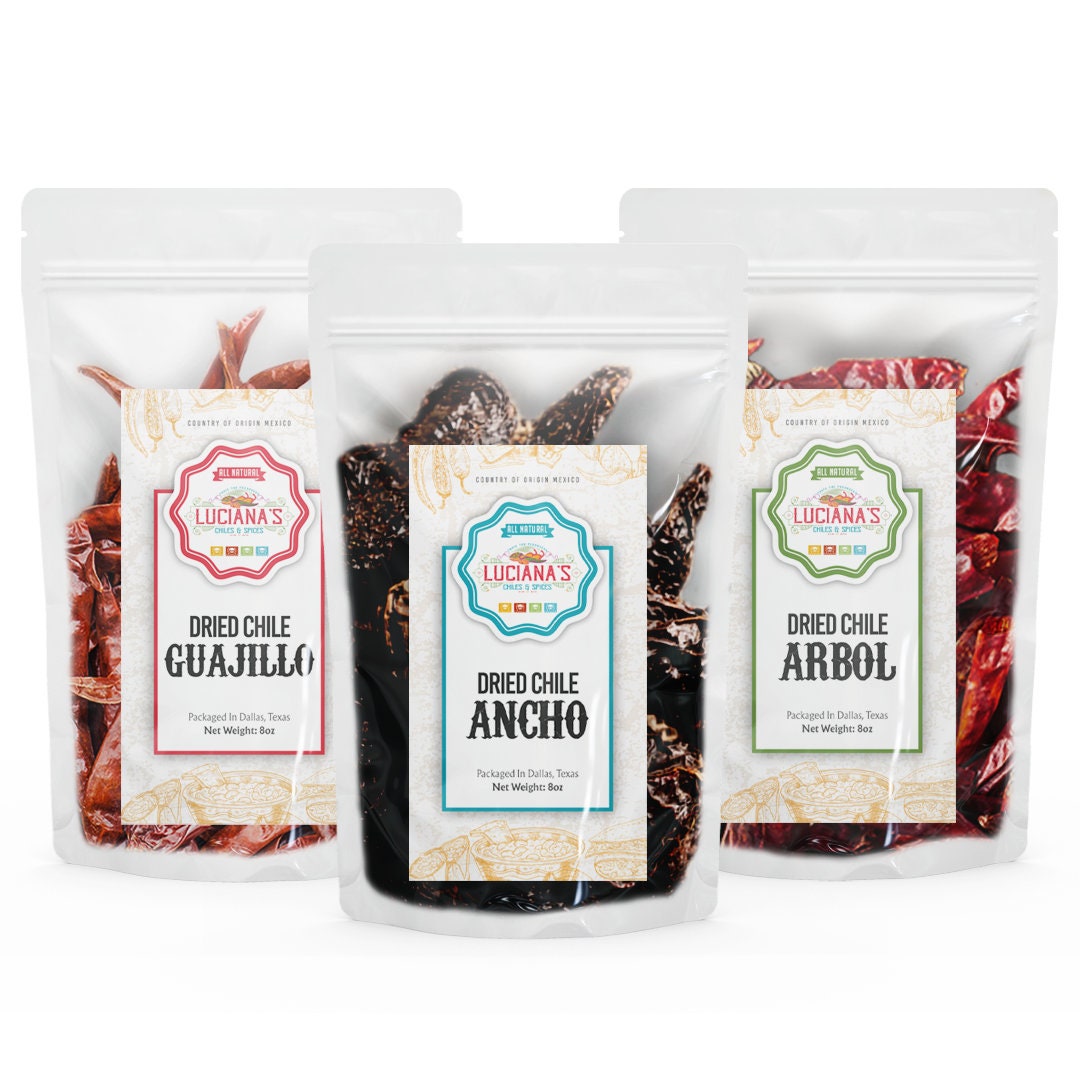Dry Whole Mexican Guajillo, Ancho, Arbol Peppers Mild Chili, Smoky ...