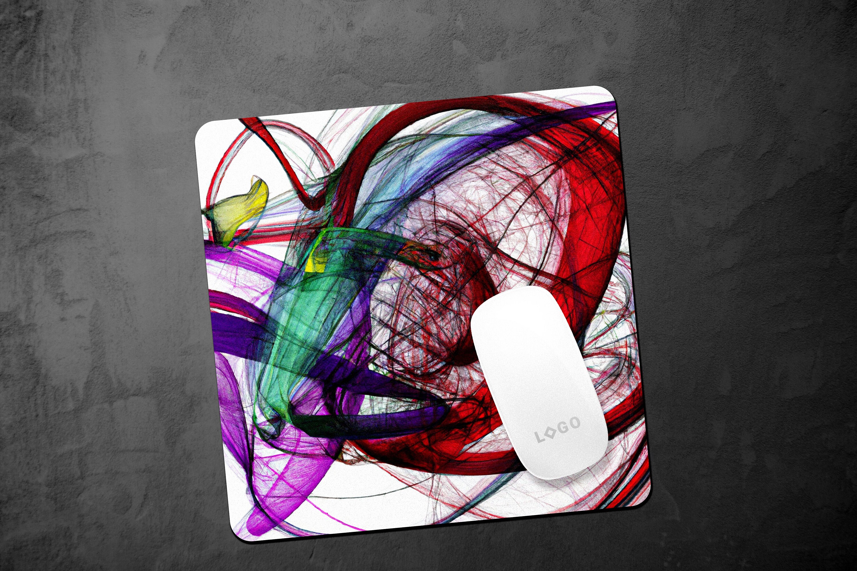Motivating Motions Vibrations, Lines and Shapes Art Mouse Pad and Desk ...