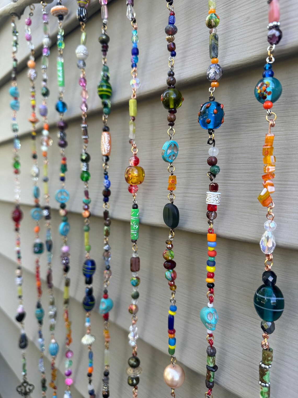 Driftwood Beaded Wall Art | Boho Beaded Wall Decor | Driftwood Sun ...