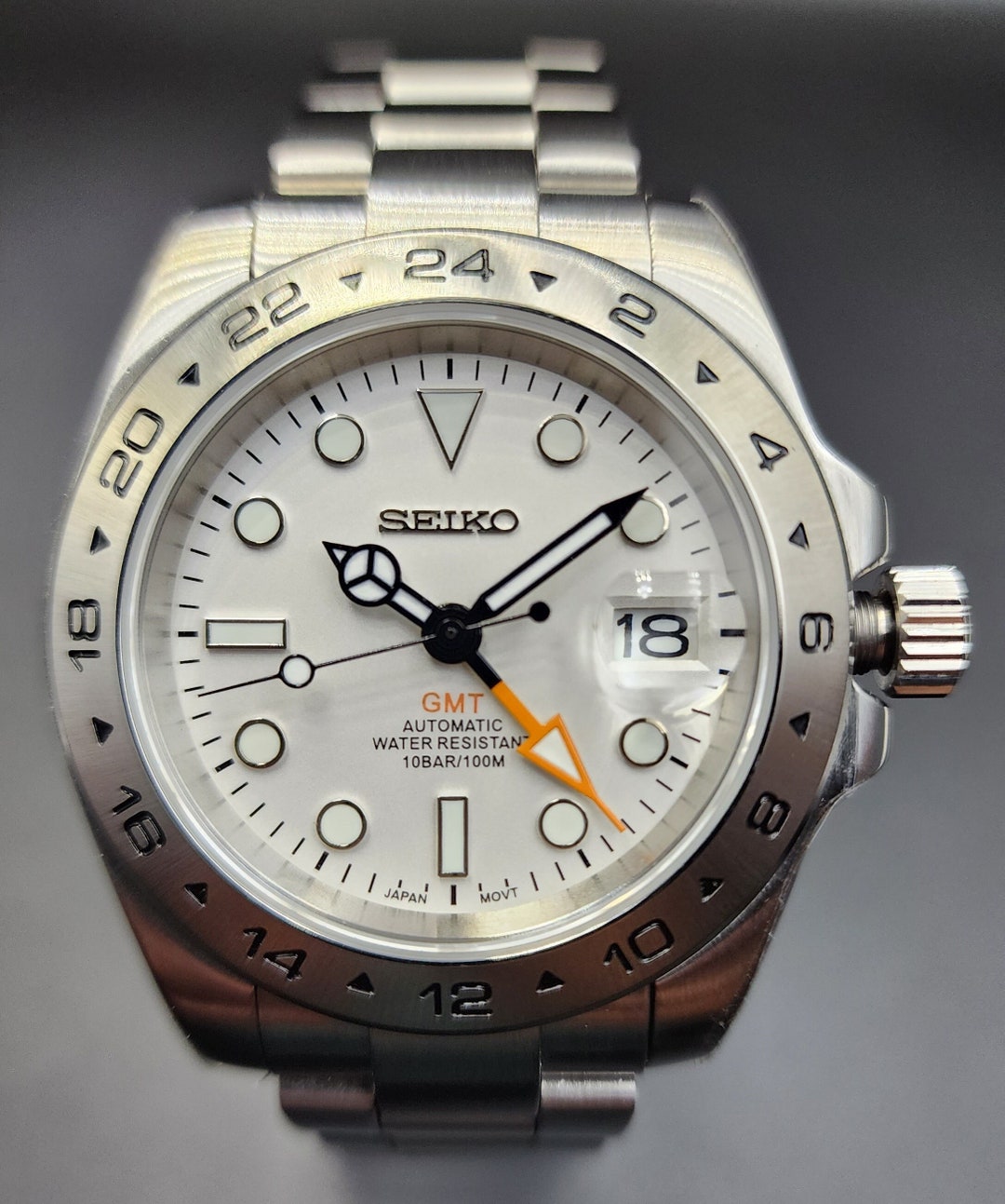 Custom Made Seiko White Dial Explorer 2 GMT Mod Watch NH34 - Etsy UK