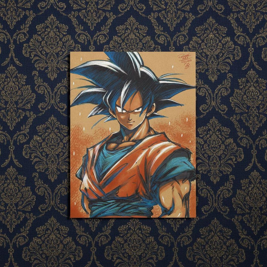 Goku Anime Art Illustration Artist Signed Fine Art PRINT 8.5x11 - Etsy