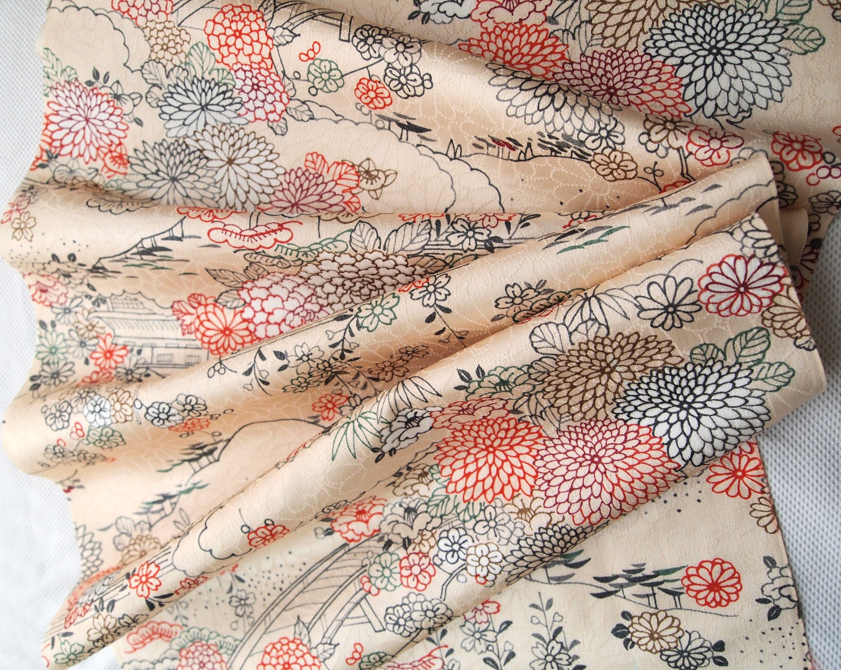 Authentic Japanese Vintage Silk Kimono Fabric Perfect for - Etsy