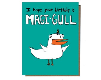 Seagull Birthday Card - Etsy