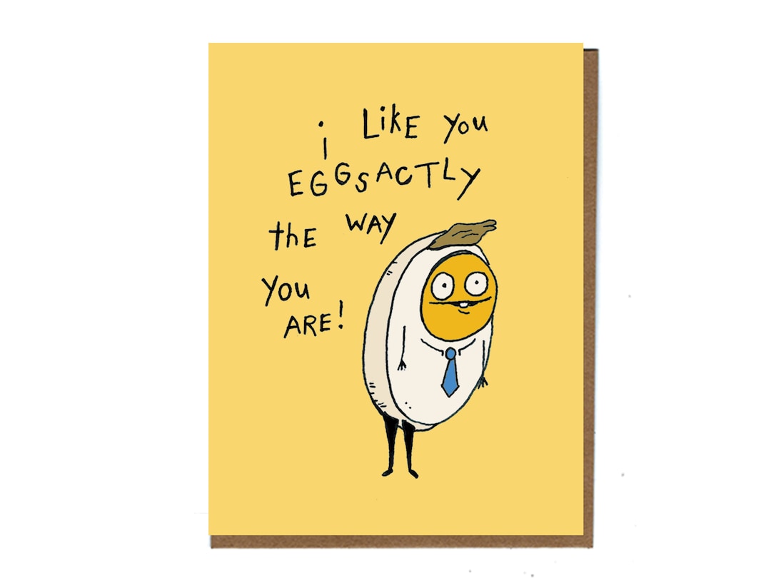 Cute Egg Card, Funny Food Pun, Quirky Card for Friend, Just Because - Etsy