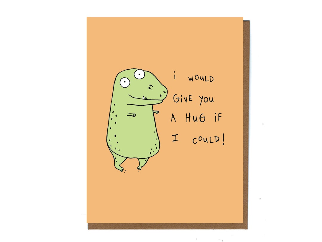 Cute Dino Hug Card, Funny Long Distance, Quirky Card for Friend - Etsy