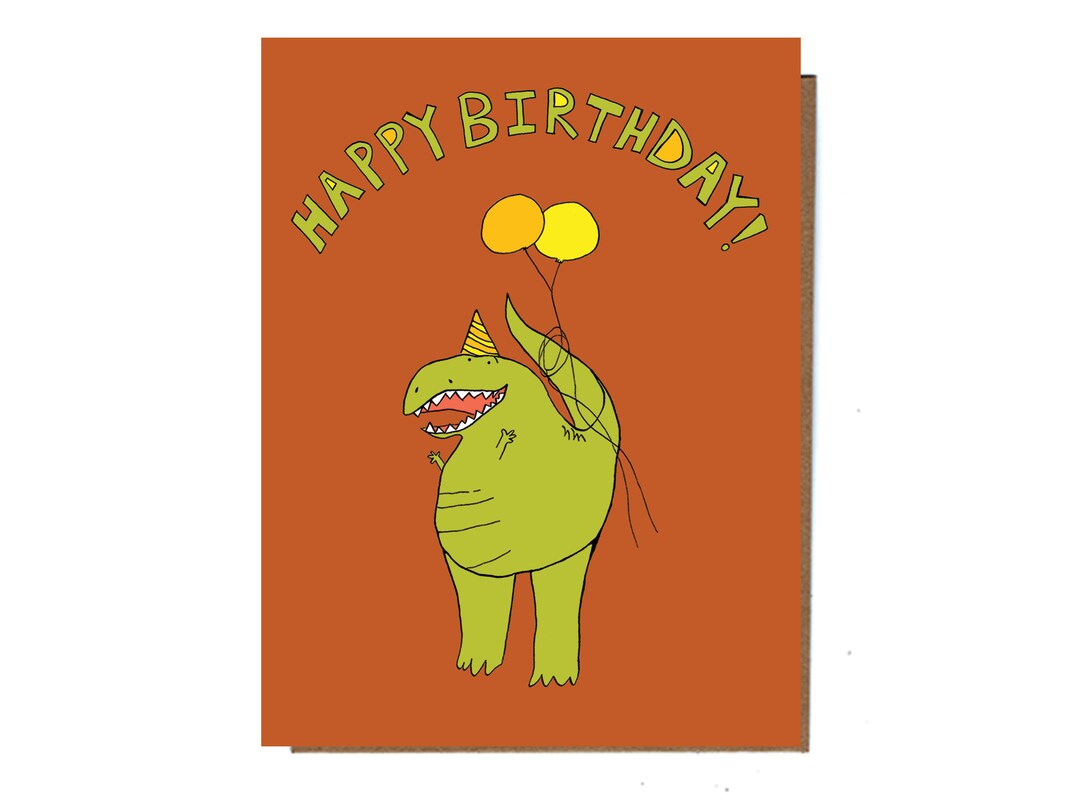 Dino Birthday Card, Funny Card, Cute Greeting Cards, for Friend, for ...