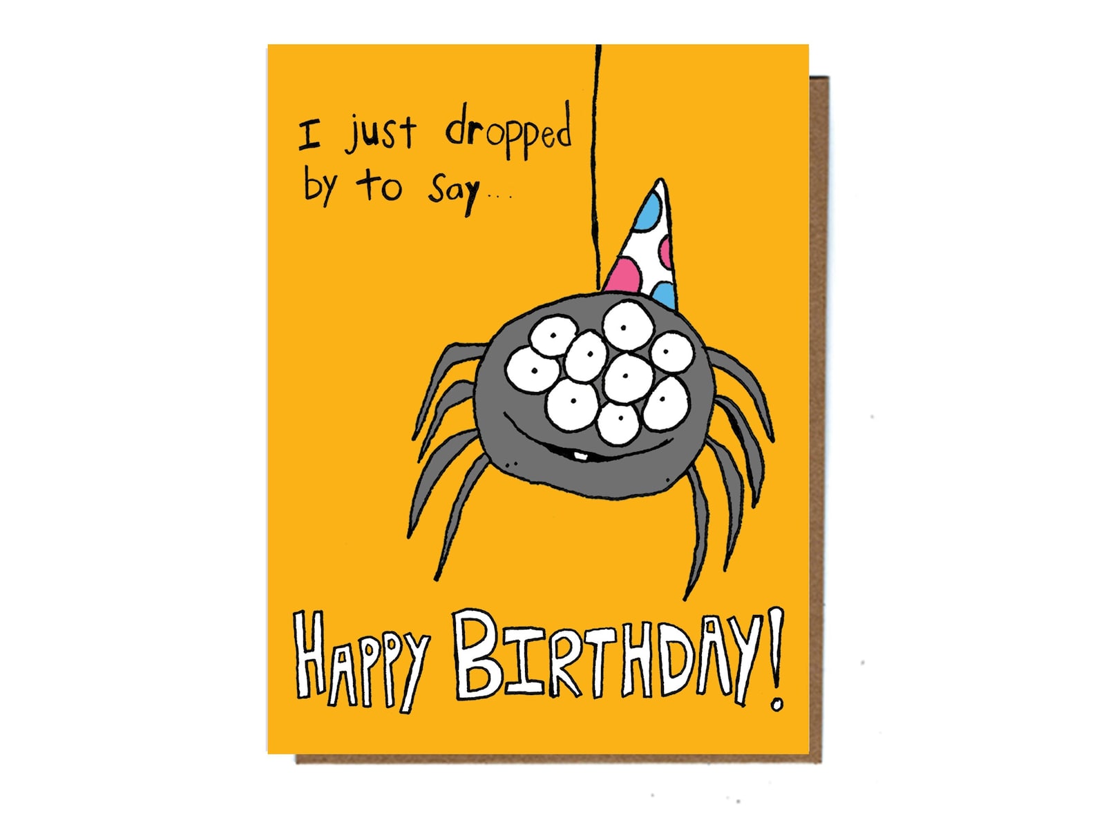 Cute Spider Birthday Card, Funny Spider Card for Kids Birthday - Etsy