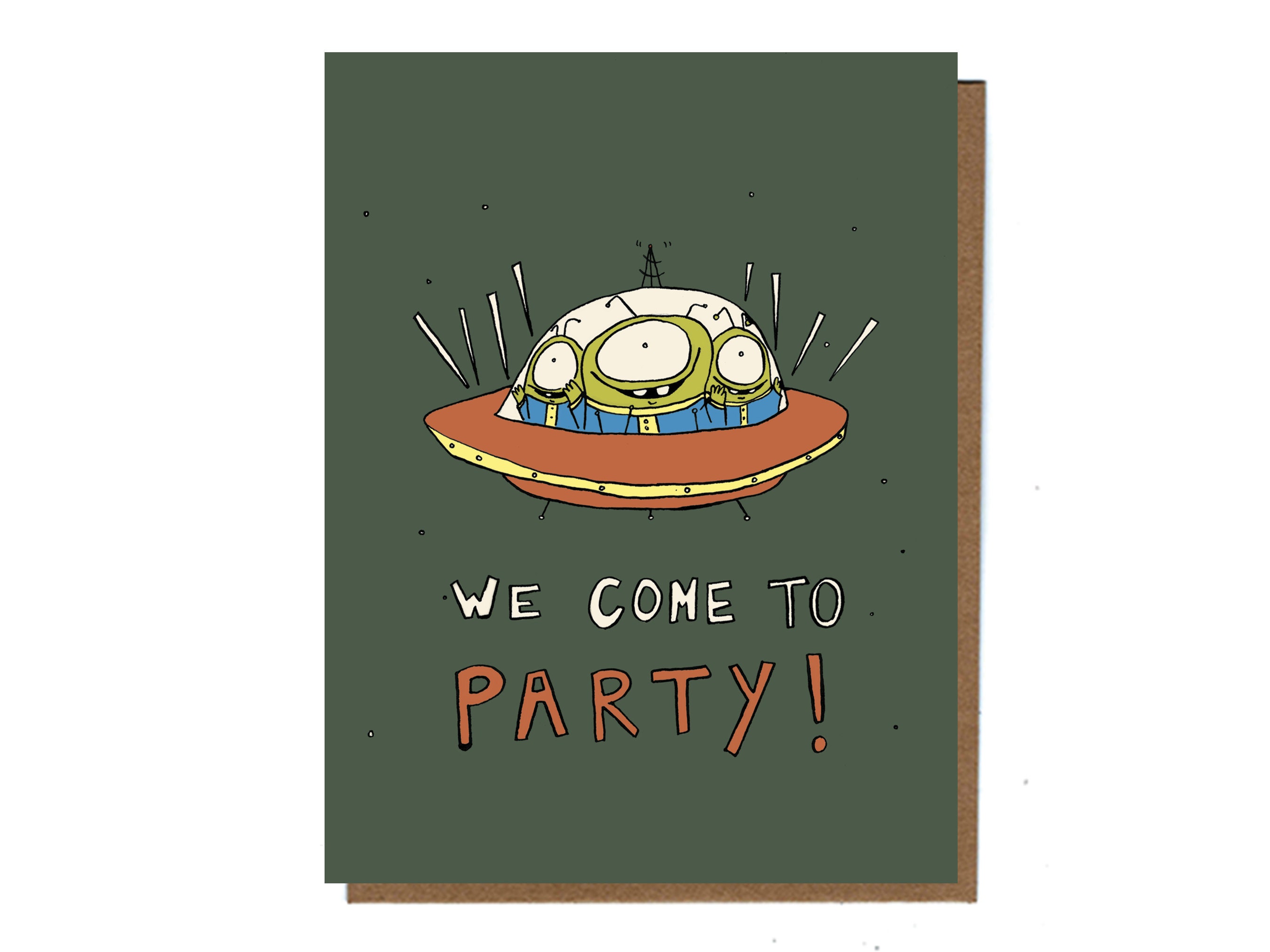 Cute Alien Birthday Card, Funny UFO Card, Punny Greeting Cards, for ...