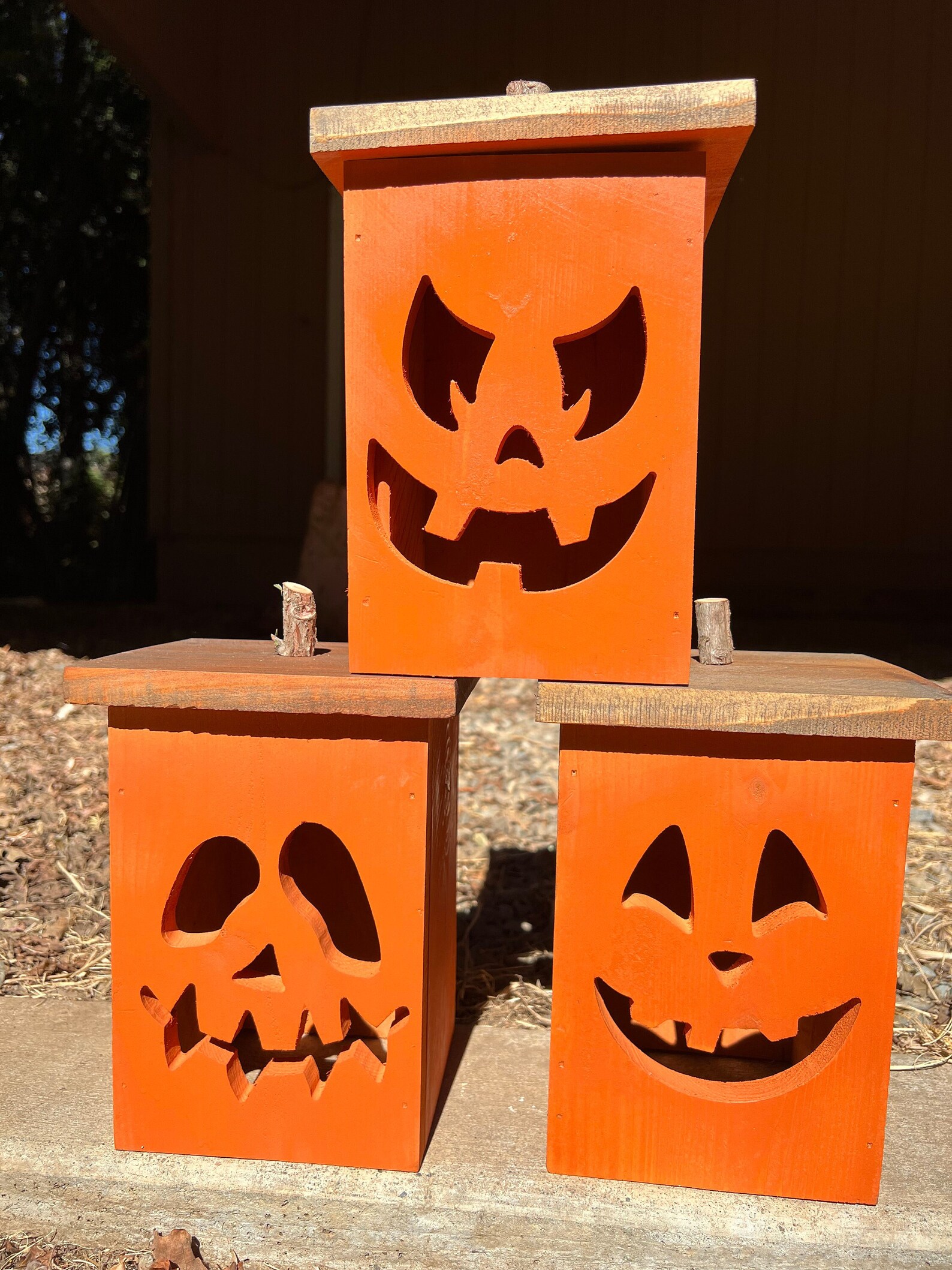 Wooden Jack-o-lantern - Etsy