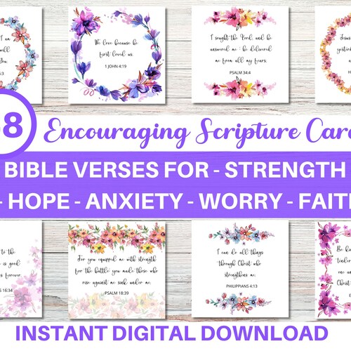 15 Encouraging Bible Verses Digital Download Printable - Etsy UK