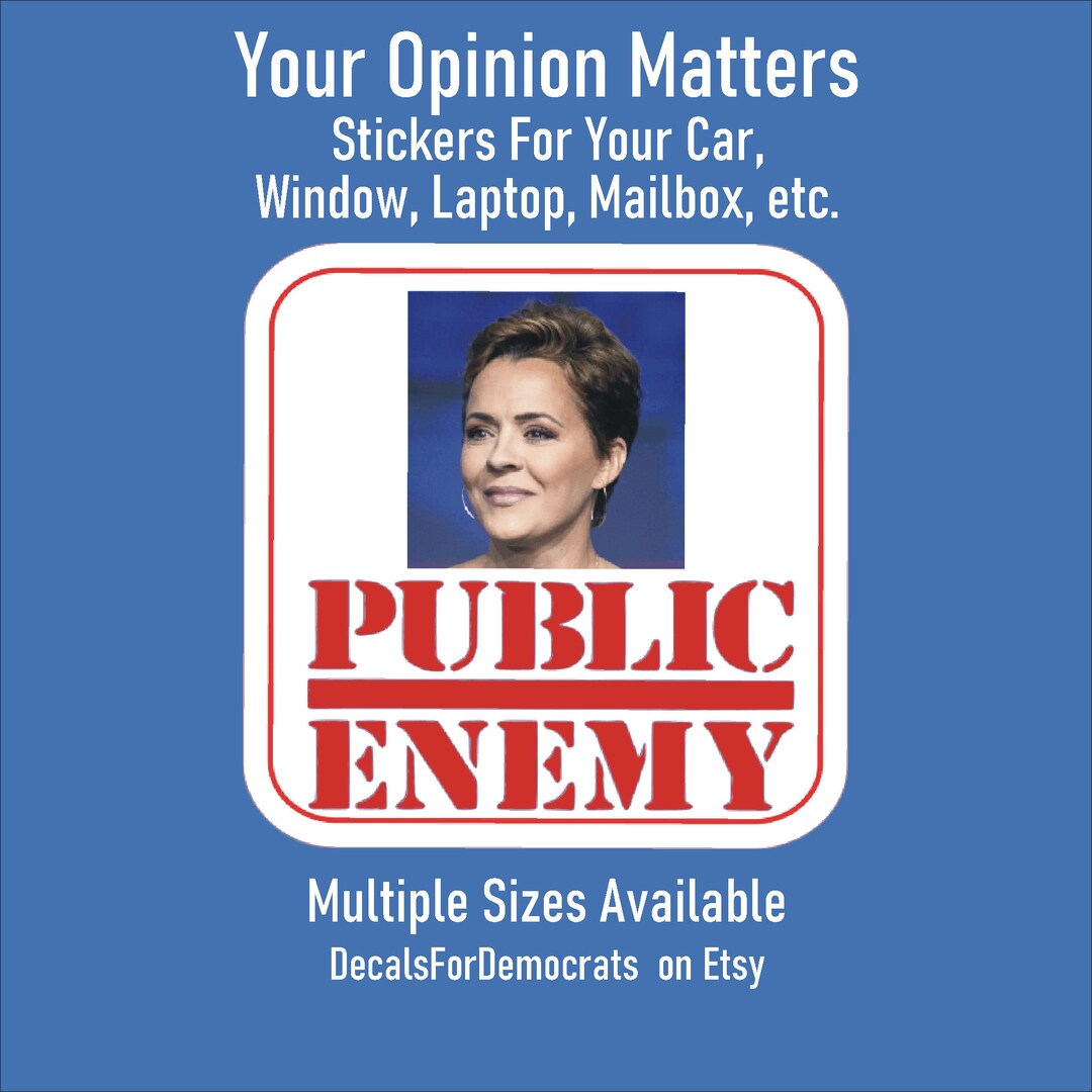 Kari Lake Public Enemy Sticker for Windows, Bumpers, Mailboxes, Laptops ...