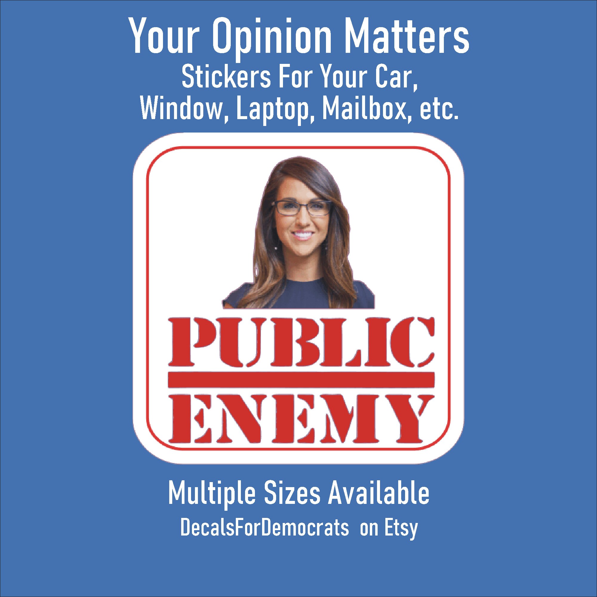 Lauren Boebert Public Enemy Sticker for Windows Bumpers - Etsy