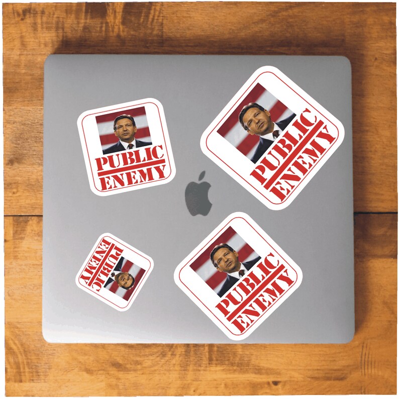 Ron Desantis Public Enemy Sticker for Windows, Bumpers, Mailboxes ...