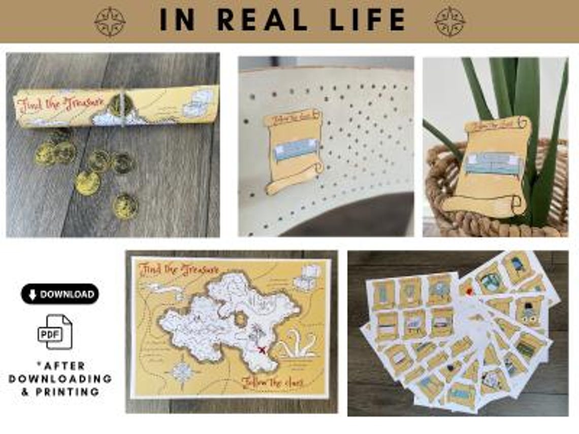 Skull Island Treasure Map & Clues, Digital Download, Treasure Map for ...