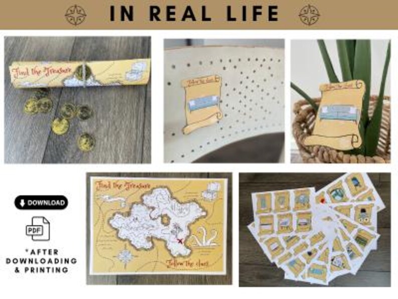 Skull Island Treasure Map & Clues, Digital Download, Treasure Map for ...