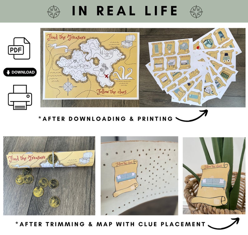 Treasure Hunt Map & Clues Digital Download Kids Game Kids - Etsy