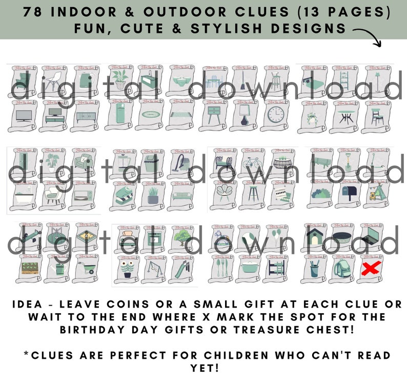 Jungle Treasure Hunt Map & Clues, Digital Download, Kids Game, Kids ...