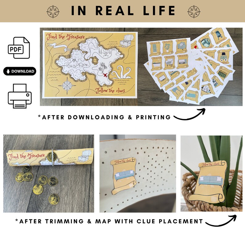 Fairy Treasure Hunt Map & Clues, Digital Download, Treasure Map for ...