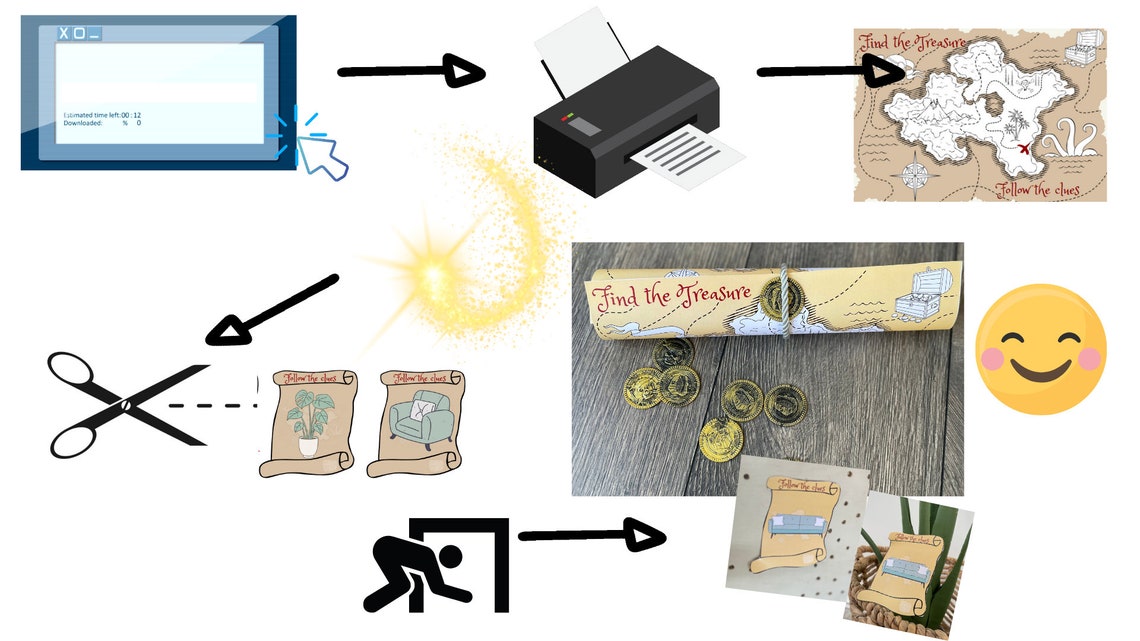 Witchcraft and Wizardry Treasure Hunt Map and Clues, Digital Download ...