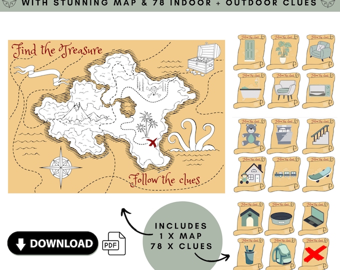 Printable Pirate Treasure Maps: Fantasy Adventure Bundle (PDF & PNG ...
