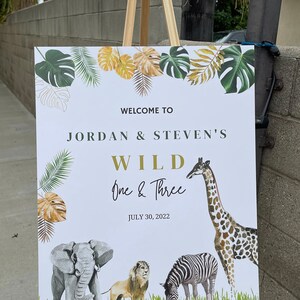 Safari Theme Welcome Sign | Jungle Animals | Wild One | Young Wild ...