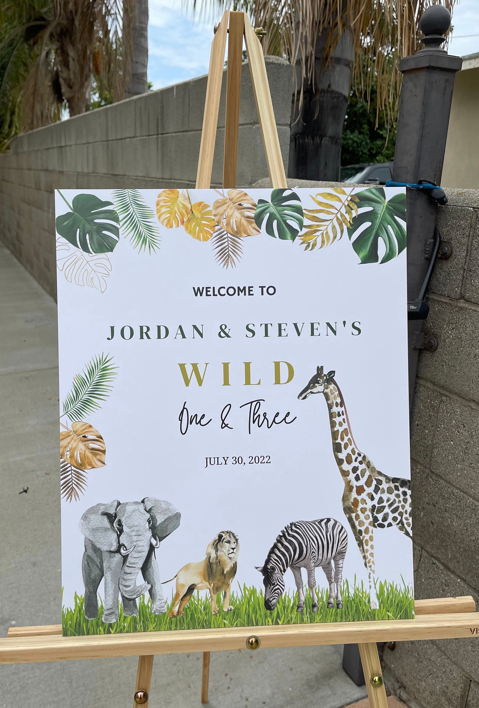 Safari Theme Welcome Sign | Jungle Animals | Wild One | Young Wild ...