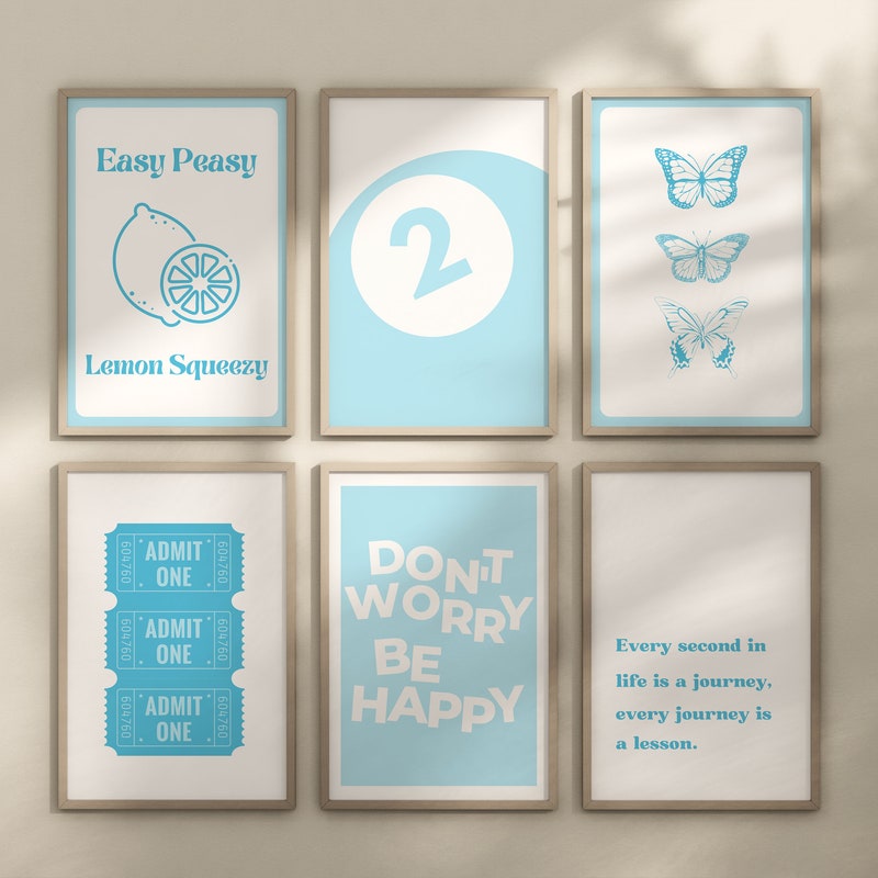 Light Blue Wall Art - Etsy