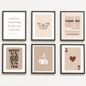 Brown Wall Art Set, Gallery Set of 6, Digital Download, Brown Prints ...