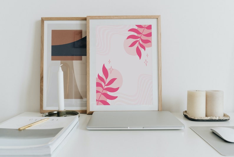 Pink Gallery Wall Set of 6 Prints, Light Pink Wall Prints, Minimalist ...