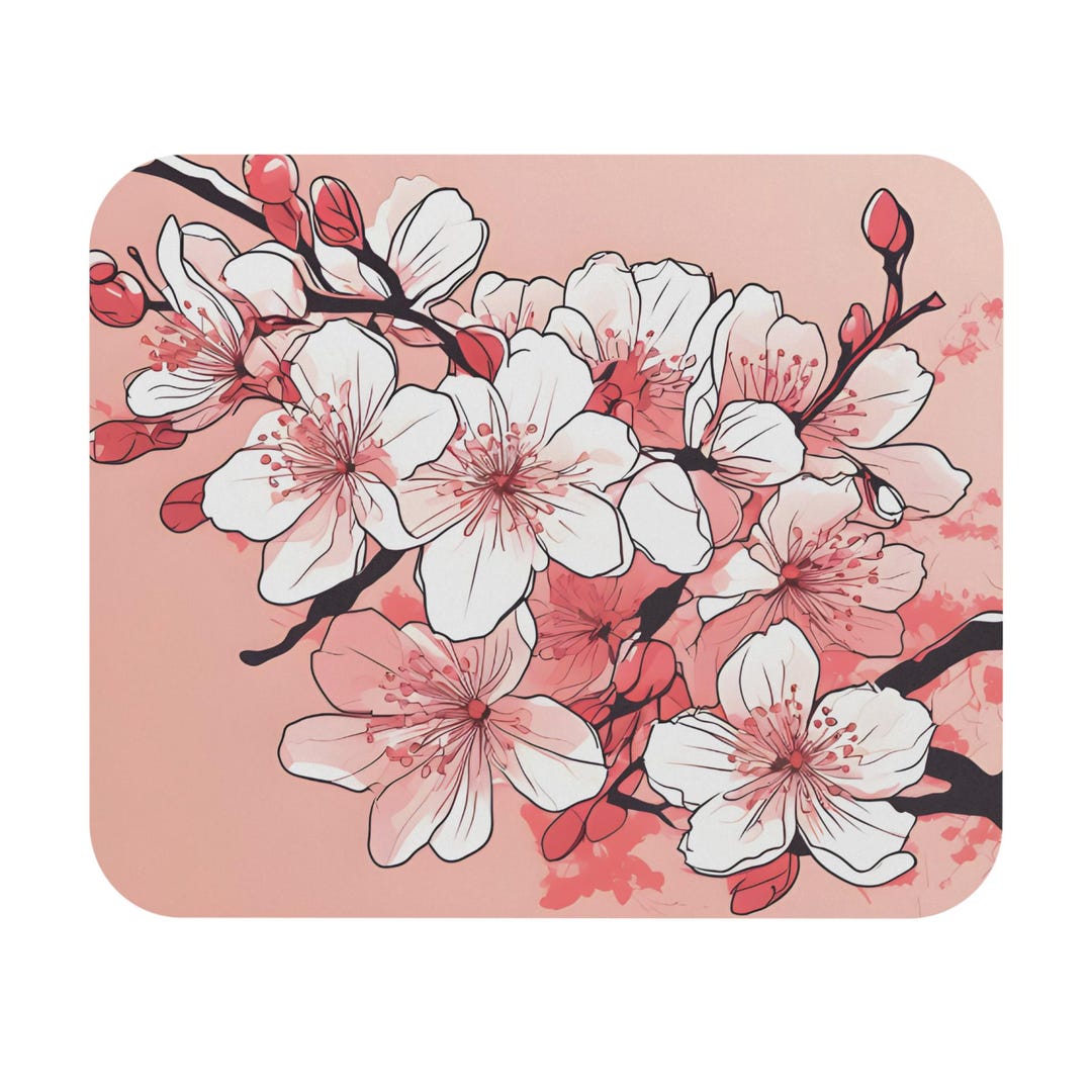 Mouse Pad rectangle With Cherry Blossom Design - Etsy