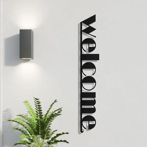 Metal Welcome Sign, Metal Word Wall Art, Front Door Decor, Entryway ...
