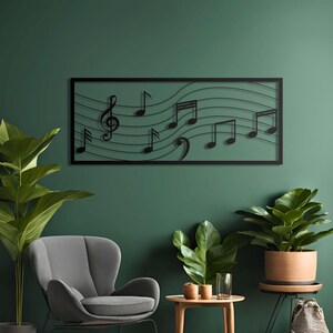 Metal Music Notes Wall Art - Musical Note Sculpture for Home Decor ...