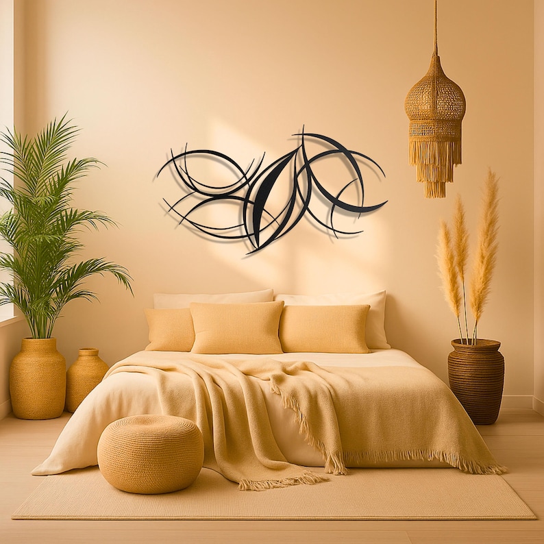 Modern Curved Metal Wall Art – Large Abstract Sculpture, Contemporary ...
