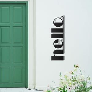 Metal Hello Sign – Modern Entryway Decoration, Unique Front Porch ...