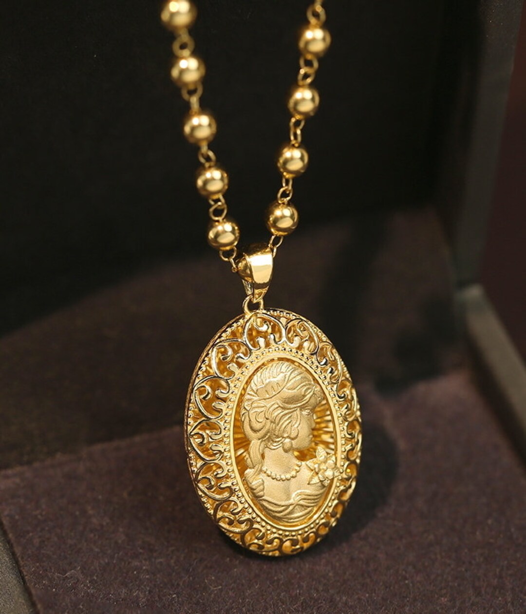 18K Gold Pendant, Gold Princess Pendant, Gold Girl Pendant, Gold Girl ...