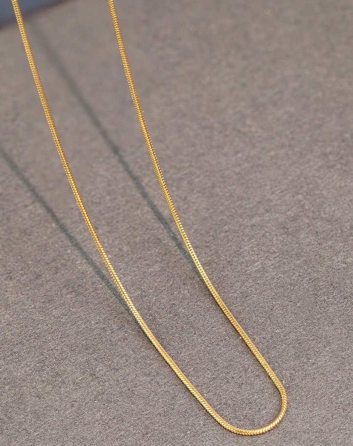 18K Gold Necklace, Gold Necklace, 18K Gold Chain, Solid Gold Necklace ...