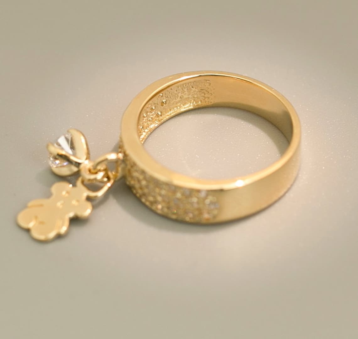 14K Gold Ring, Gold Bear Ring, Teddy Bear Ring, Gold Animal Ring, Gold ...