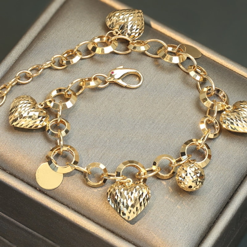 Gold Heart Bracelet - Etsy