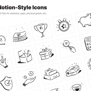 50 Notion Icons, Vector Icons, Minimal Icons, Black & White Icons, UI ...