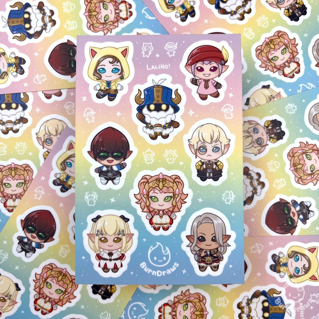 FFXIV Lalafell Stickersheet | 4 X 6 | Final Fantasy XIV - Etsy