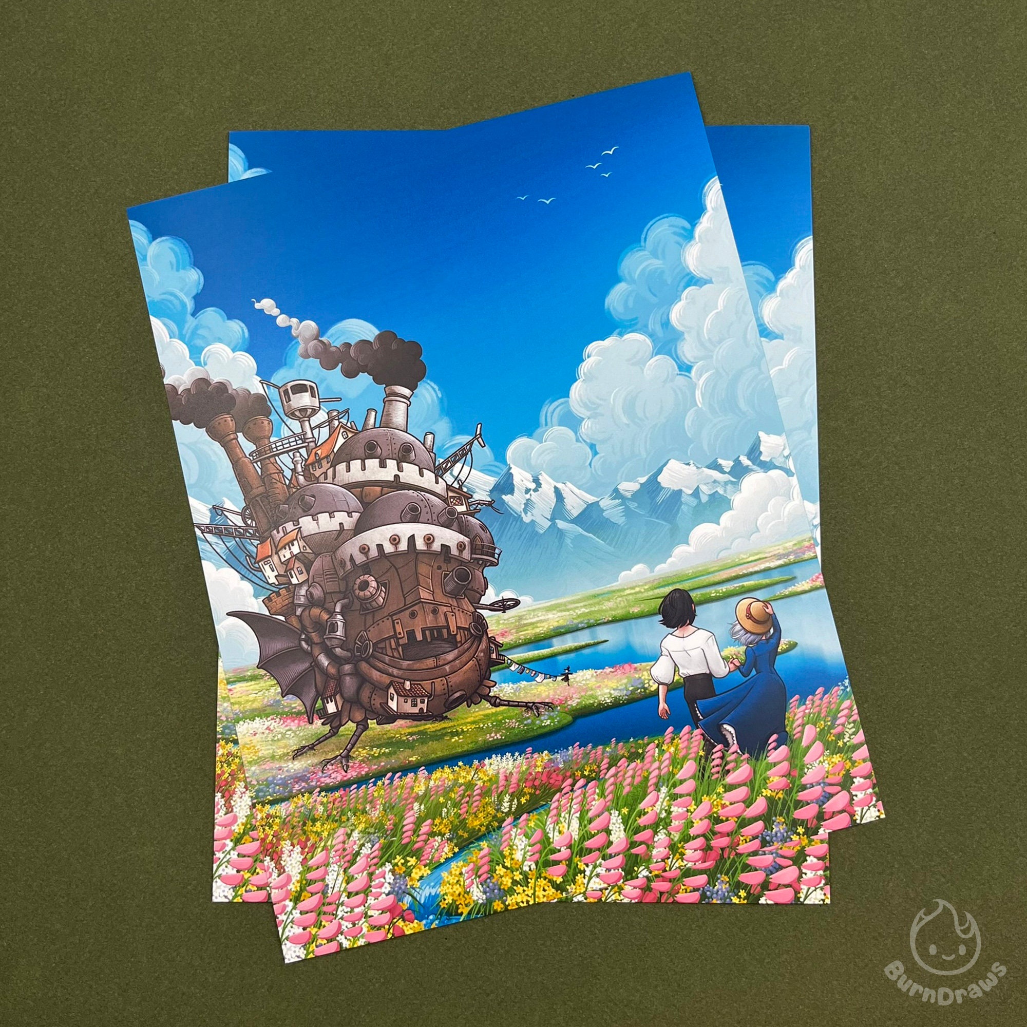 Howl'sss Moving Castle Flower Field Print 8.5x11 - Etsy
