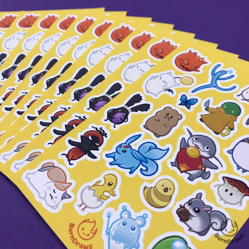 FFXIV Minions Sticker Sheet | 4 X 6 | FF14 | Final Fantasy Creatures - Etsy