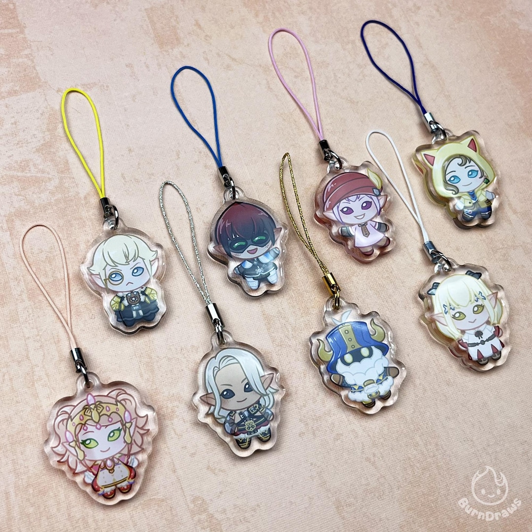 FFXIV Lalafell Keychains | 1.5" Acrylic Phone Charm | Final Fantasy XIV ...